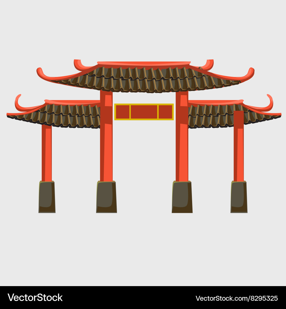 Asian Temple Gate Royalty Free Vector Image - VectorStock