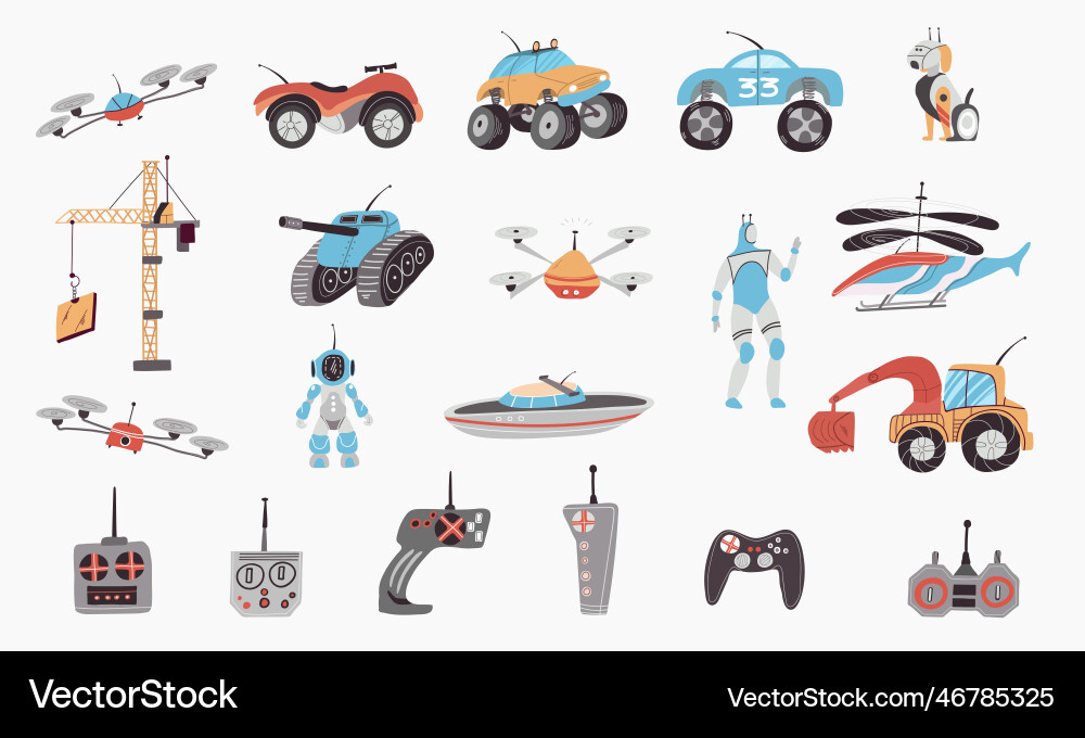 Control toys set Royalty Free Vector Image - VectorStock