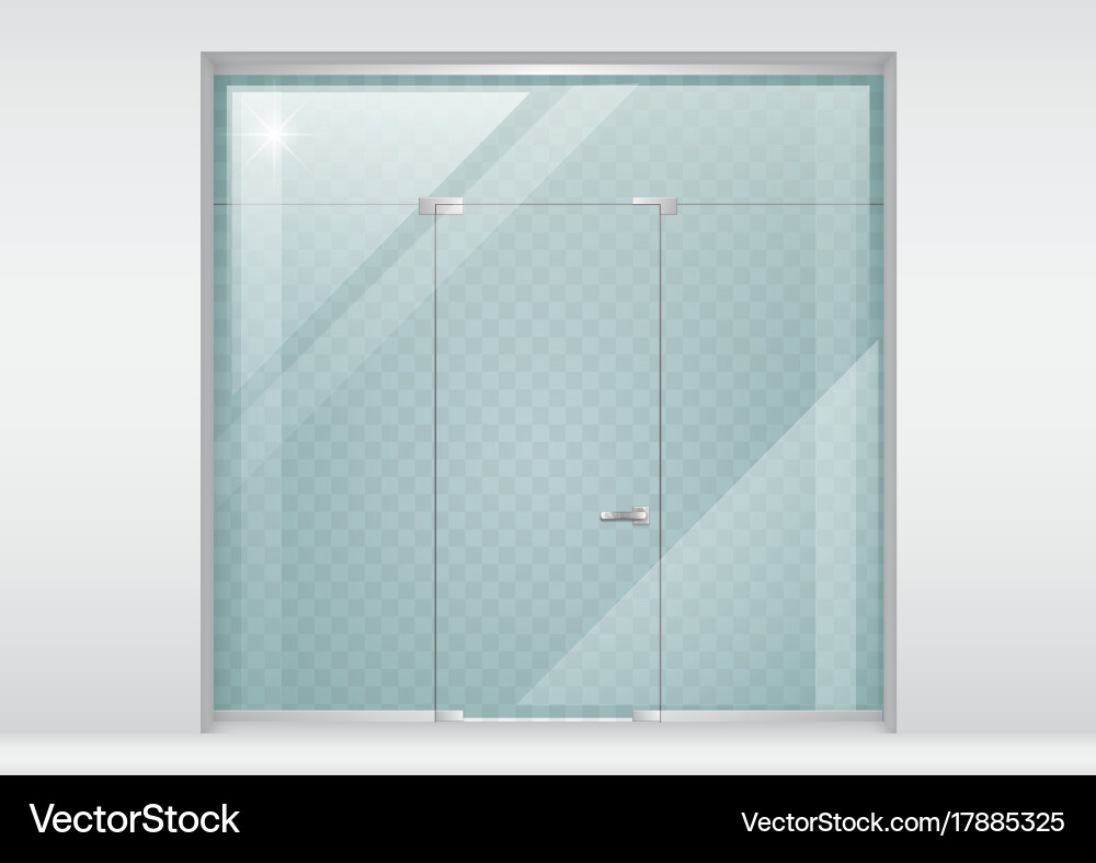 Glass partition with a door Royalty Free Vector Image