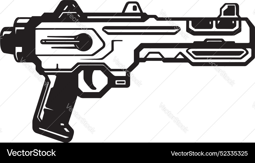 Plasma charge cannon black iconic design Vector Image