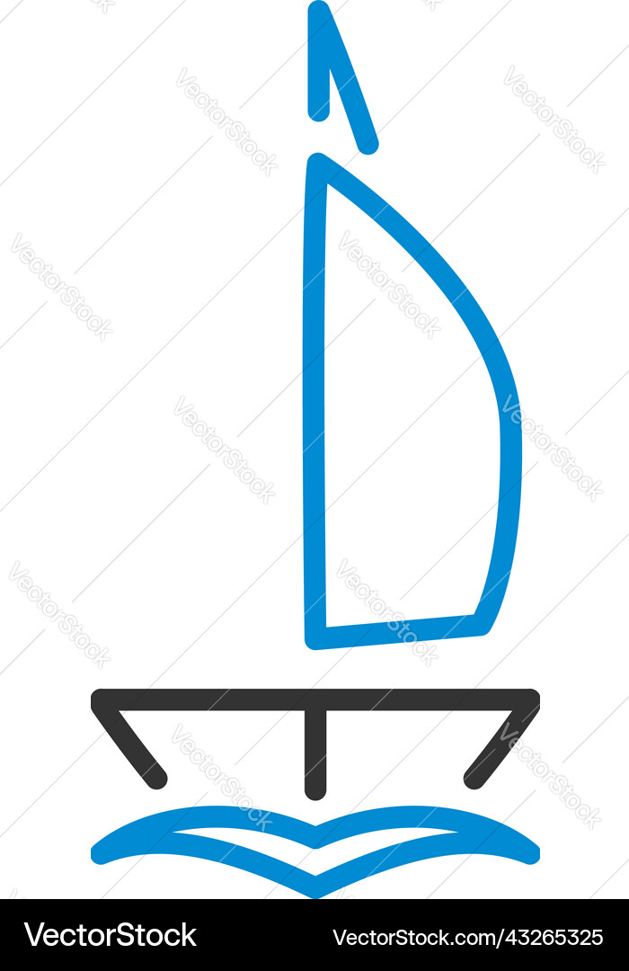 Sail yacht icon Royalty Free Vector Image - VectorStock