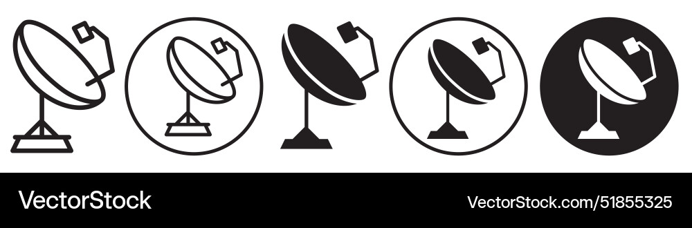 Satellite dish icon set collection for web Vector Image
