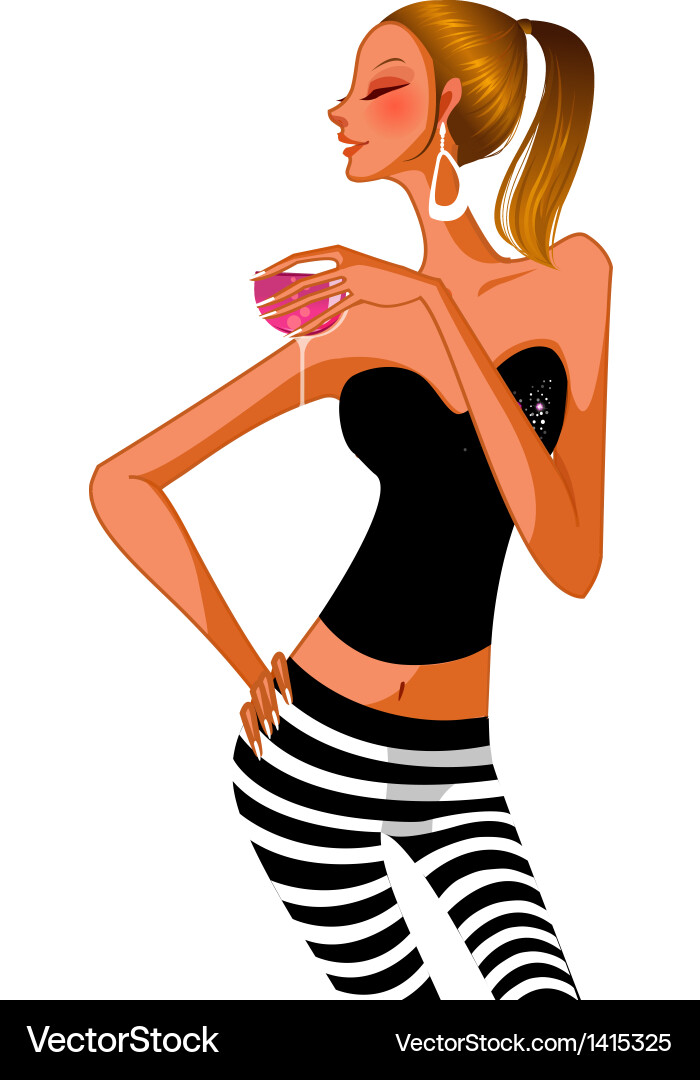 Stylish party girl Royalty Free Vector Image - VectorStock