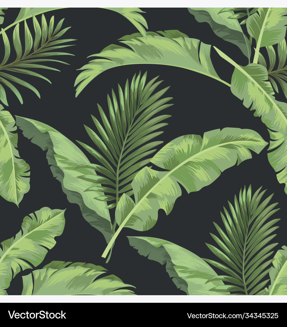 Tropical Palm Leaves Pattern Royalty Free Vector Image