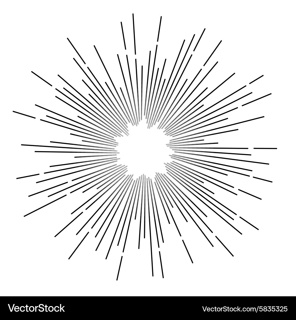 Vintage monochrome star rays Royalty Free Vector Image