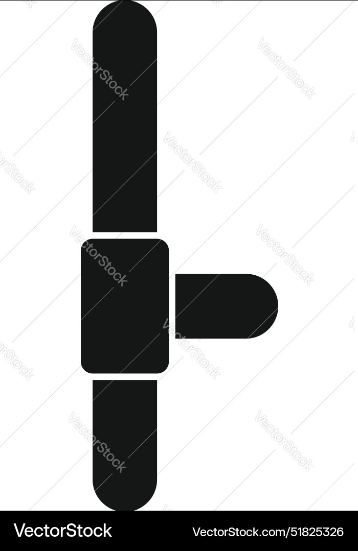 Black police baton icon simple style Royalty Free Vector