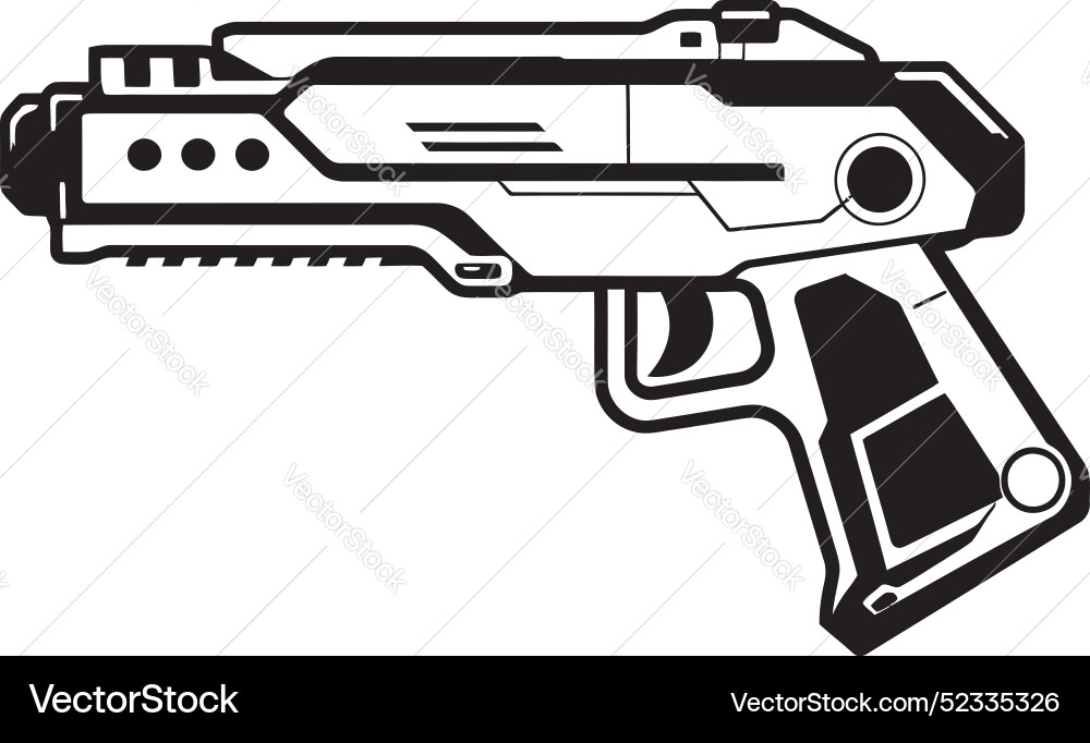 Laser bullet blaster emblematic futuristic photon Vector Image