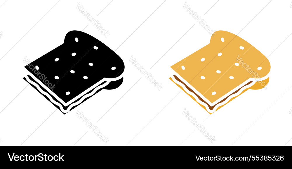 Sandwich-Icons-Pack in schwarzer und farbiger Version