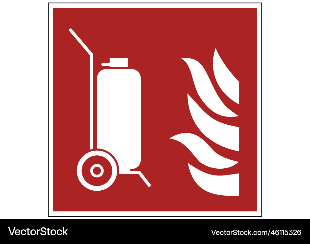 Wheeled fire extinguishe – Royalty-Free Vector | VectorStock