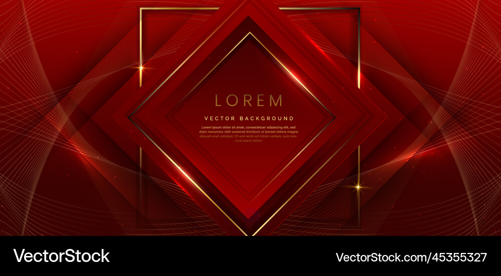 3d square frame red on background Royalty Free Vector Image