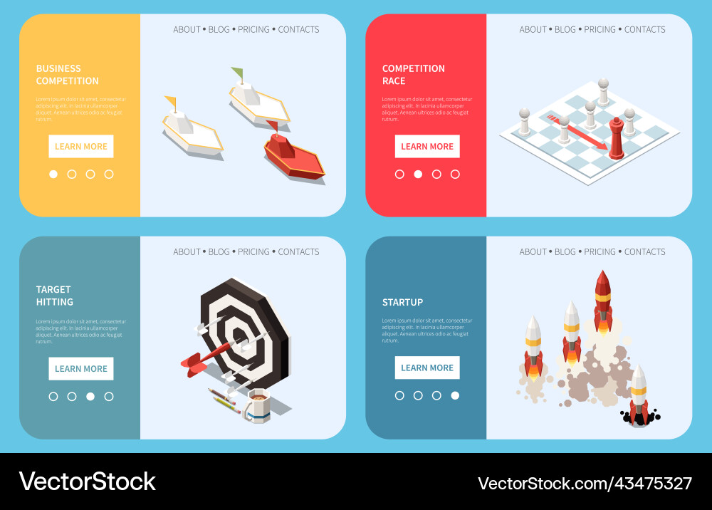 Business competition 2x2 concept Royalty Free Vector Image