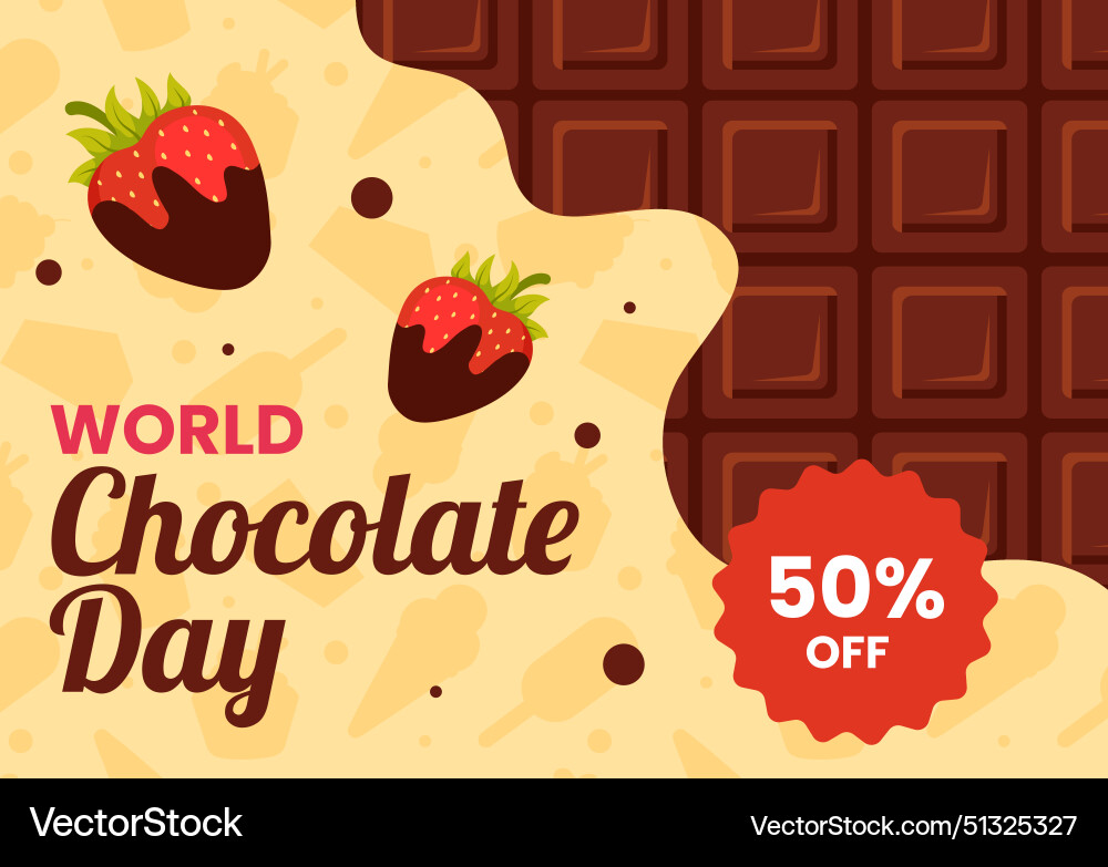 Chocolate day social media background flat Vector Image