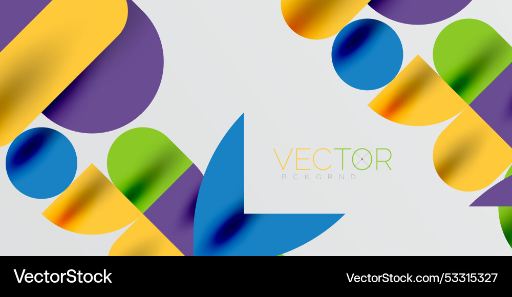 Circles semi squares and round shapes Royalty Free Vector