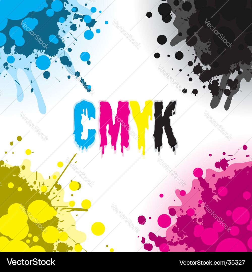 Colorful CMYK Splatter Royalty Free Vector Image