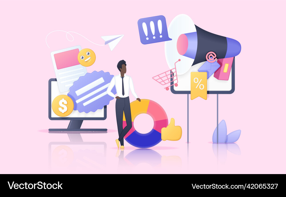 Digital marketing advertising business tiny Vector Image