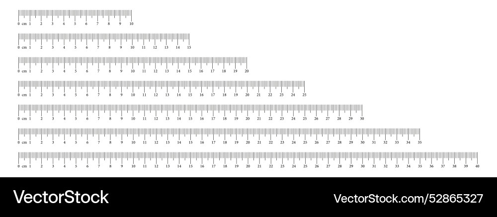 Length measurement math distance height Royalty Free Vector