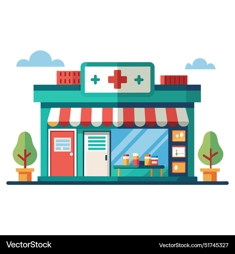 Medical pharmacy flat on white background Vector Image