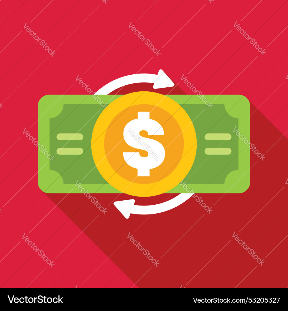 Money circulation concept with rotating dollar Vector Image