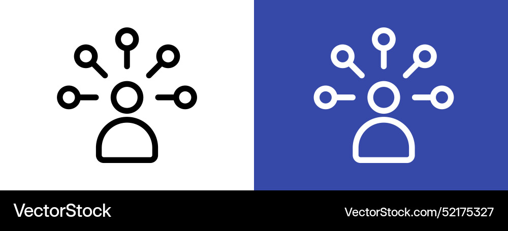 Productive man logo sign set outline Royalty Free Vector