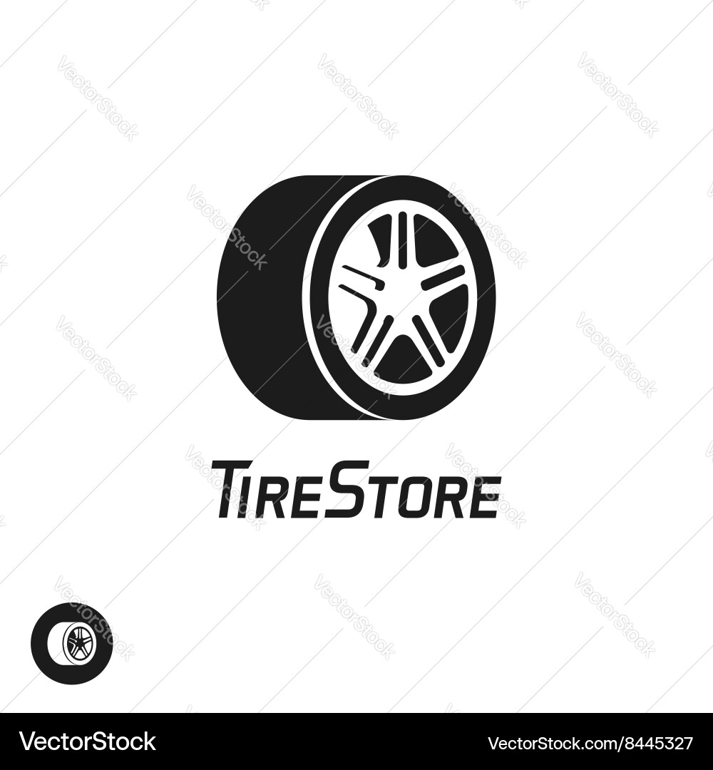 Tire store logo template isolated on white Vector Image