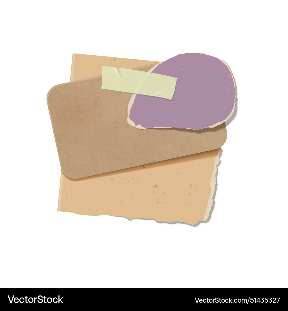 Torn cardboard and taped paper Royalty Free Vector Image