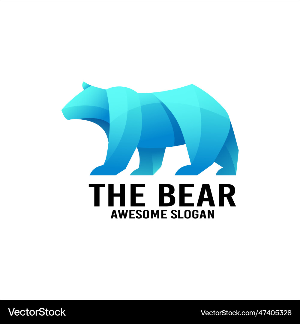 Bear gradient mascot logo Royalty Free Vector Image