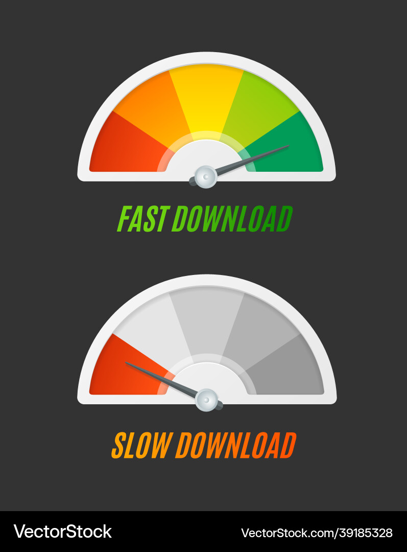 Color level indicator download speed set Vector Image
