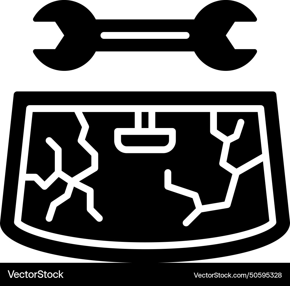 Cracked windshield icon car accident and safety Vector Image