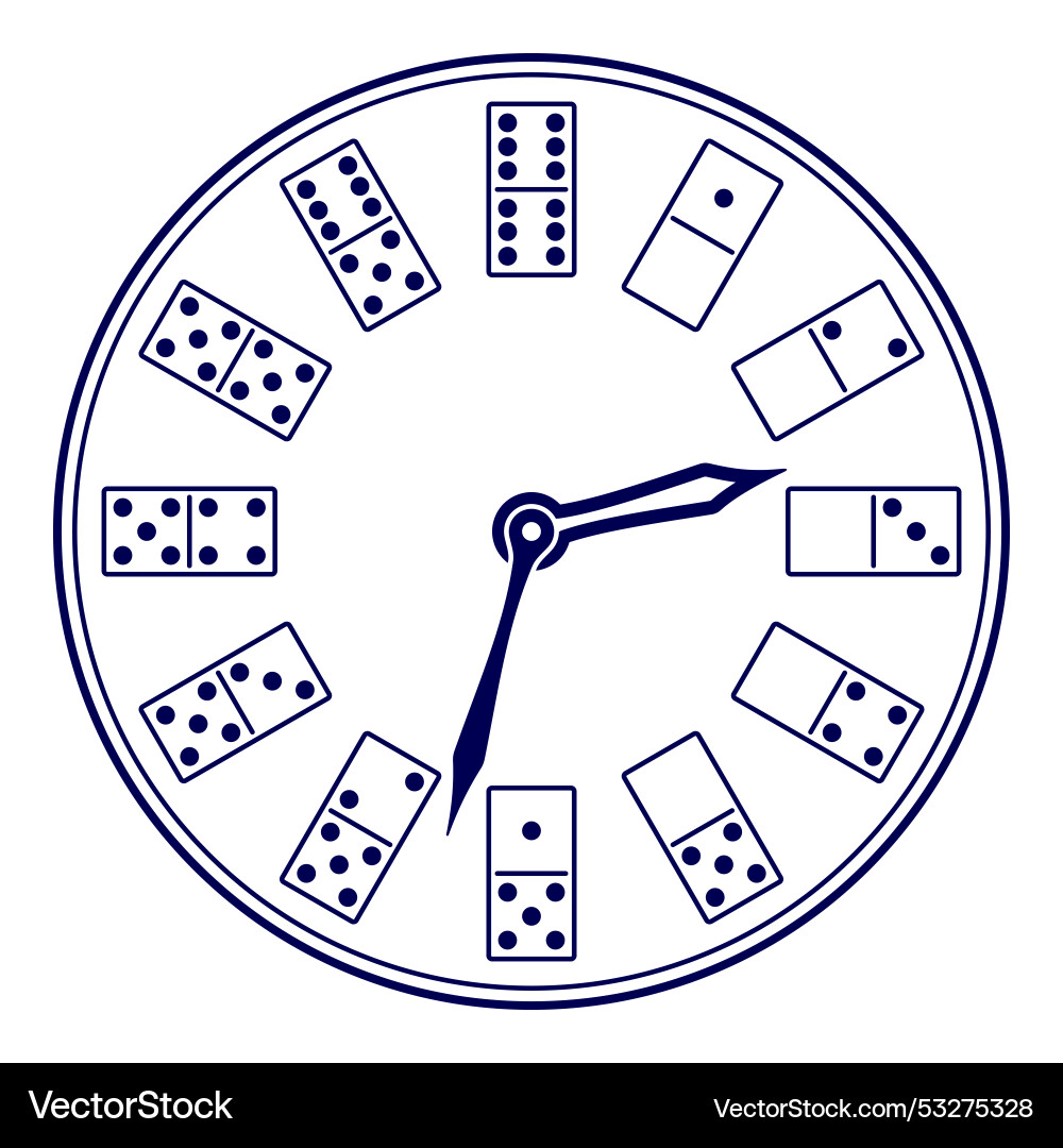 Domino clock Royalty Free Vector Image - VectorStock