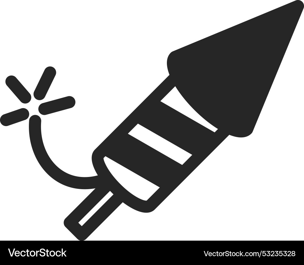Fire cracker black icon party explosive symbol Vector Image