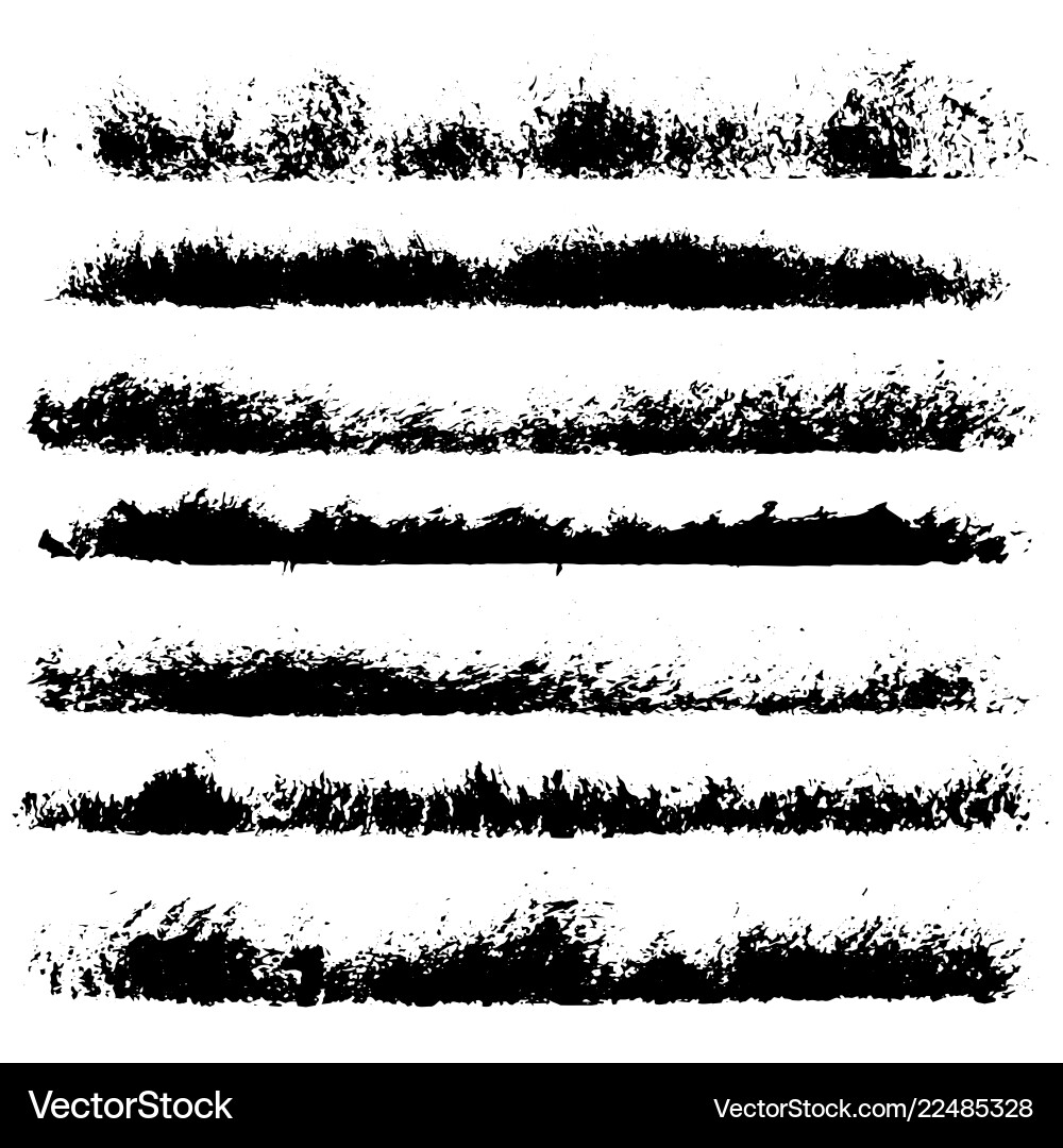 Ink Brush Stroke Borders - Set Royalty Free Vector Image
