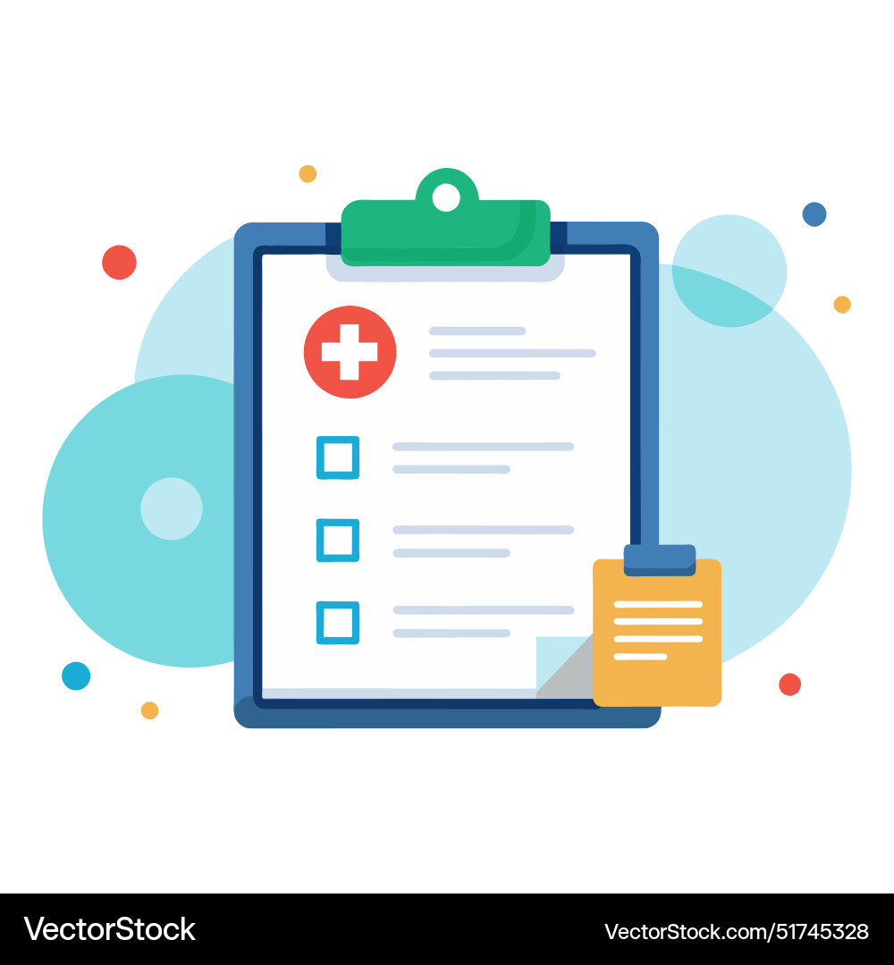 Medical report flat on white background Royalty Free Vector
