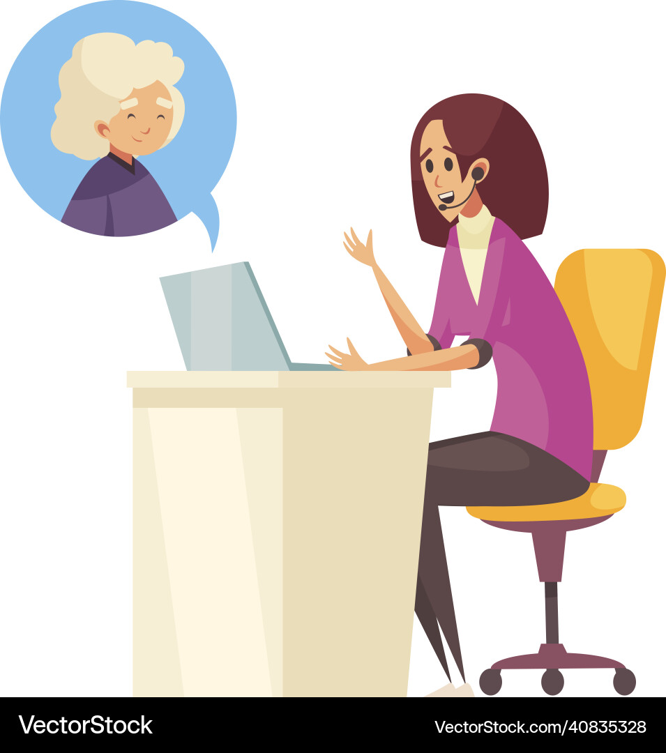 Support agent talk composition Royalty Free Vector Image