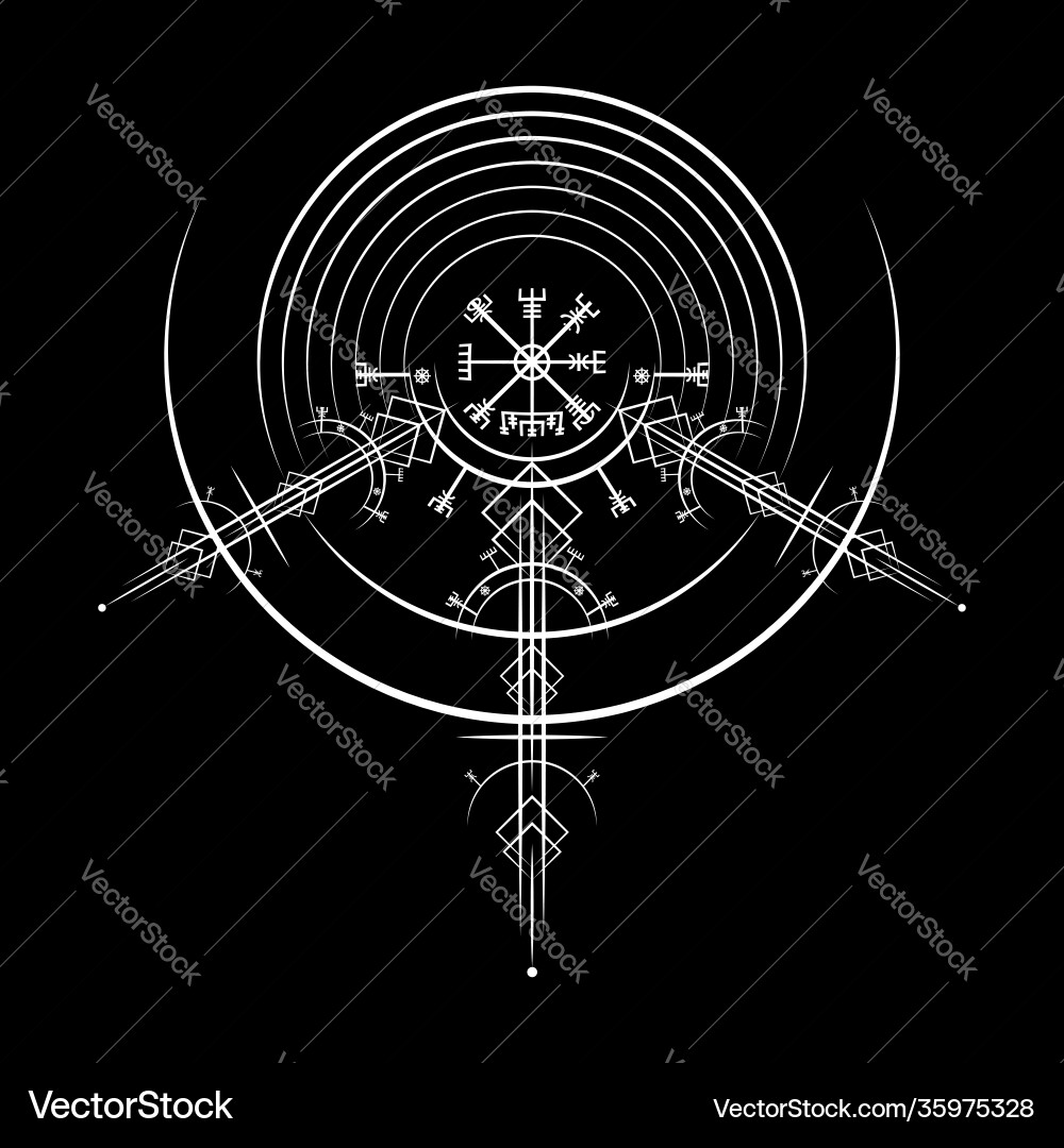 Vegvisir Norse Navigation Symbol Royalty Free Vector Image