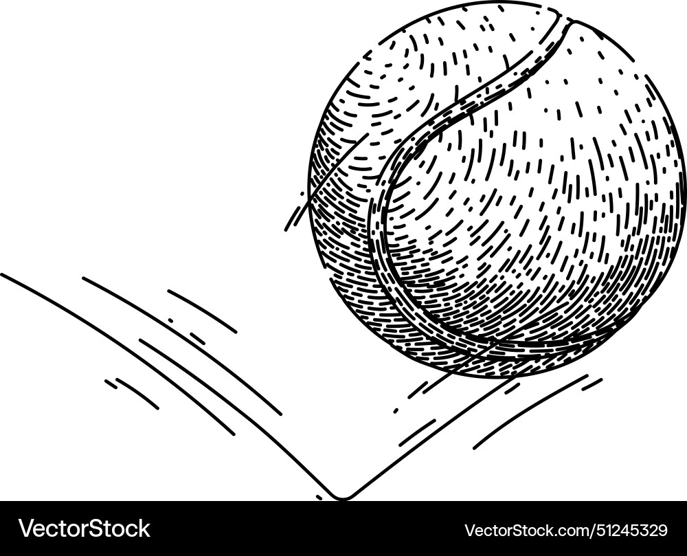 Isolated tennis ball sketch hand drawn Royalty Free Vector