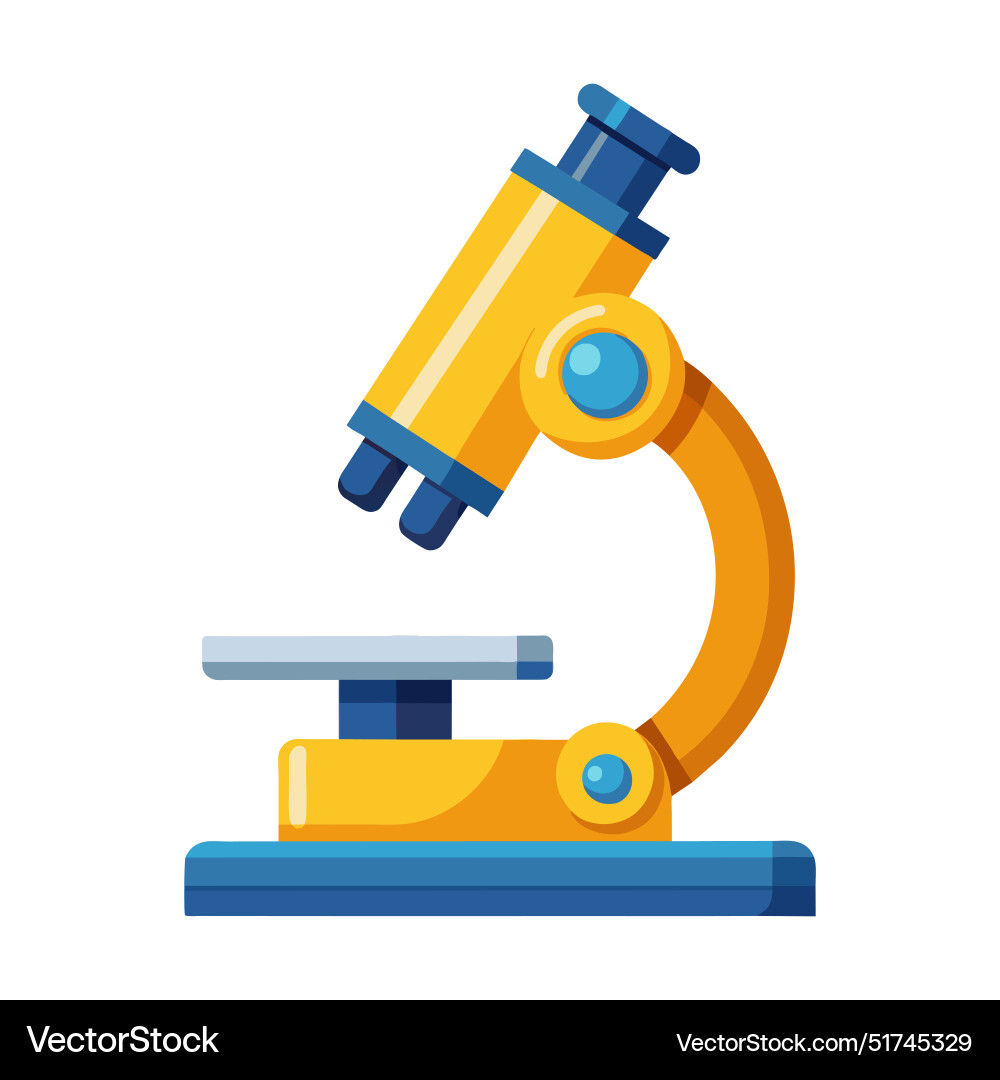 Microscope flat on white background Royalty Free Vector