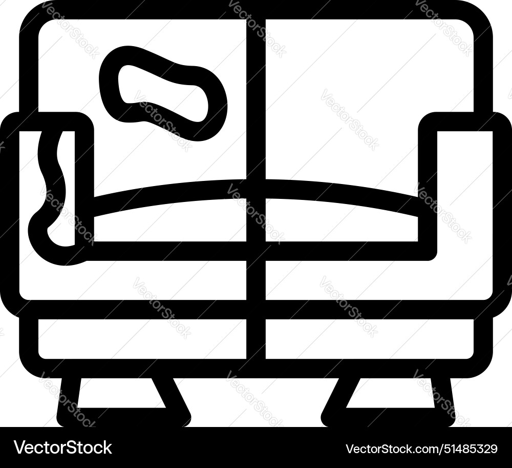 Modern line art couch icon Royalty Free Vector Image