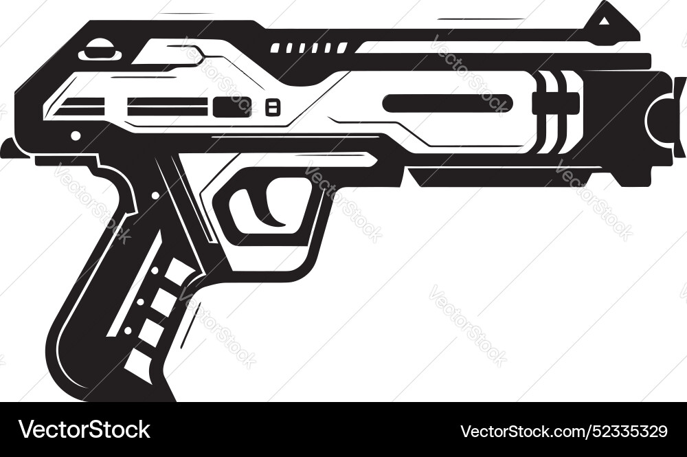 Neon particle blaster iconic plasma bolt pistol Vector Image