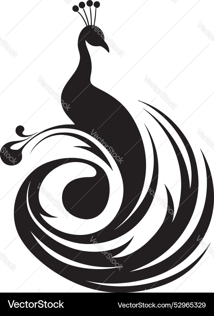 Royal tail display peacock icon vibrant avian Vector Image