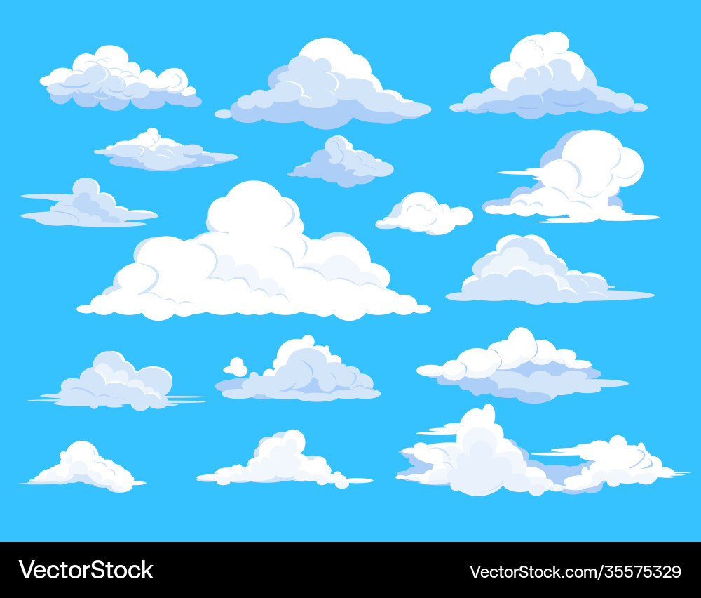Set clouds in sky Royalty Free Vector Image - VectorStock