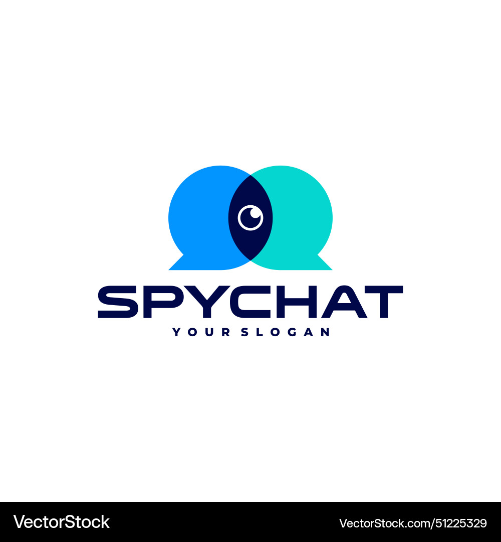 Spy talk chat camera eyes logo icon Royalty Free Vector