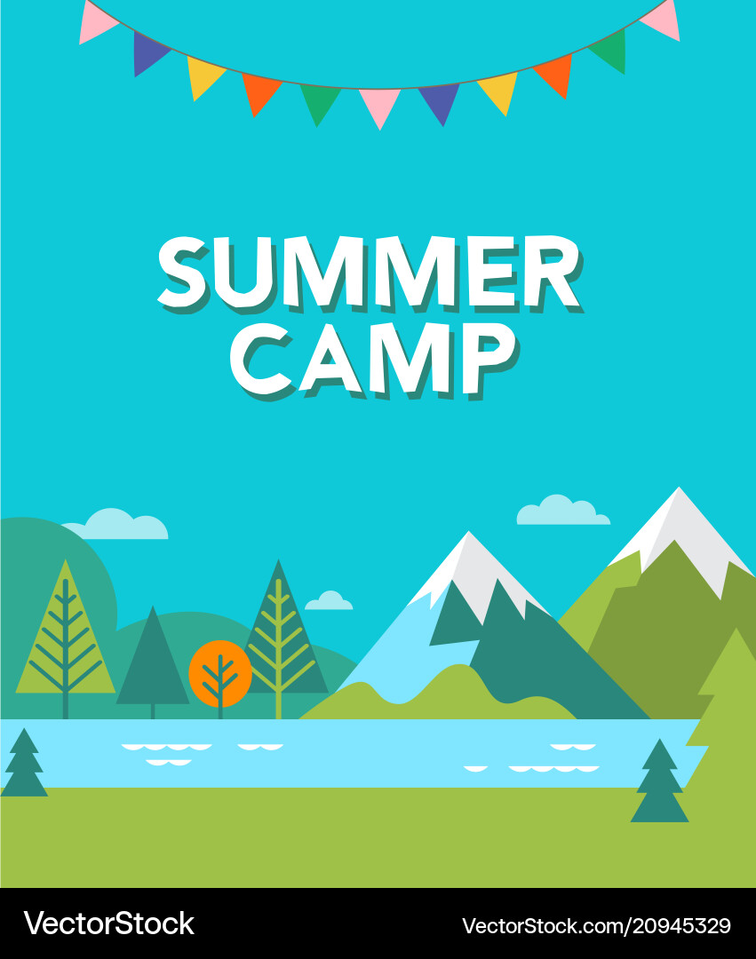 Summer camp background Royalty Free Vector Image
