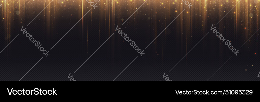 Vertical gold flare on black background Royalty Free Vector