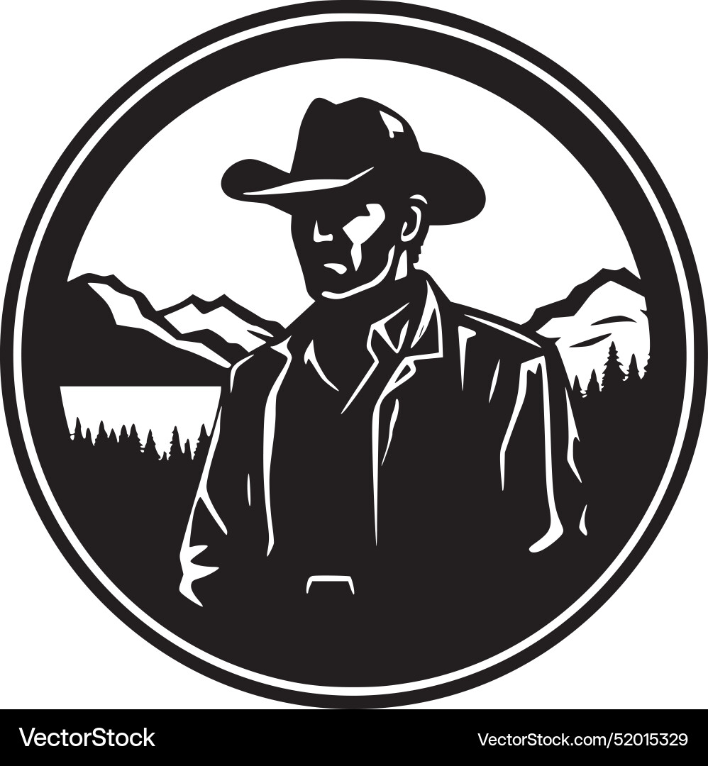 Western - minimalist and simple silhouette Vector Image