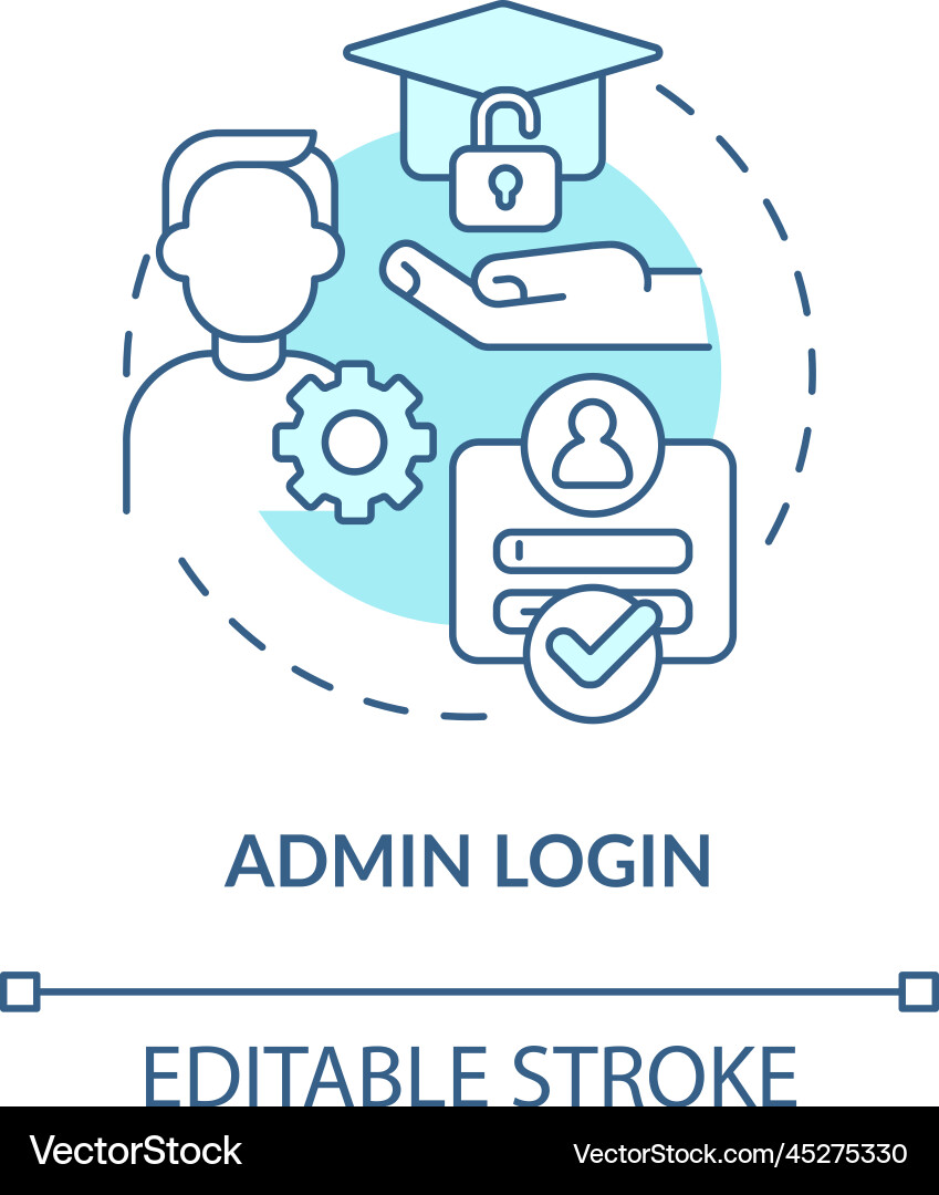 Admin login blue concept icon Royalty Free Vector Image