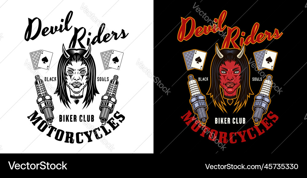 Biker club emblem logo badge label Royalty Free Vector Image