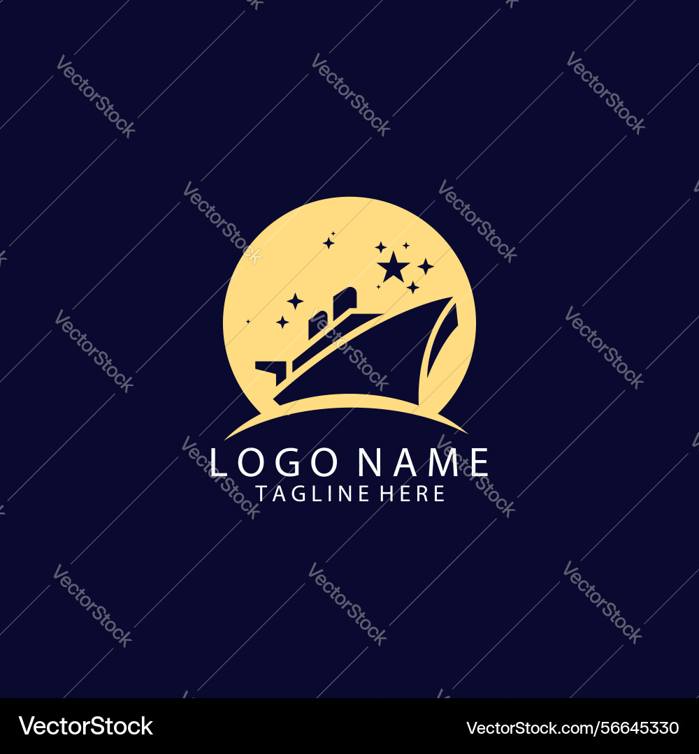 Boat space logo design Royalty Free Vector Image