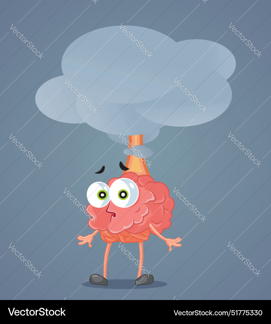 Brain being mind-blown from creative ideas Vector Image