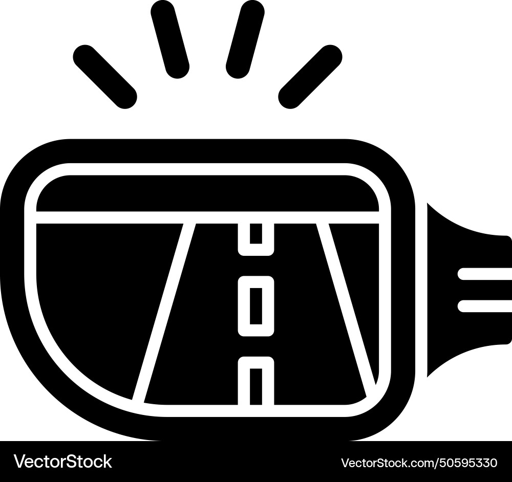 Car side mirror icon accident and safety Vector Image