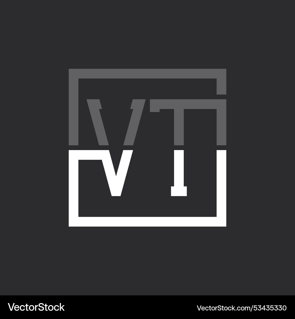 Creative modern minimalist vt letter logo design Vector Image